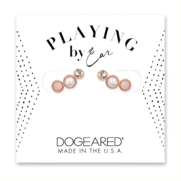 Dogeared | Jewelry | Dogeared Rose Gold Three Stone Stud Earrings ...
